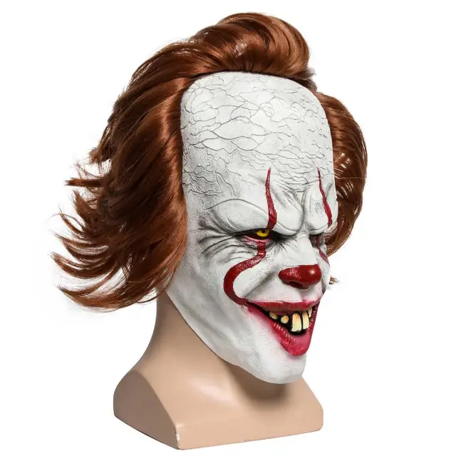 Pennywise Halloween Cosplay Latex Mask Stephen King's Costume Wig It ...