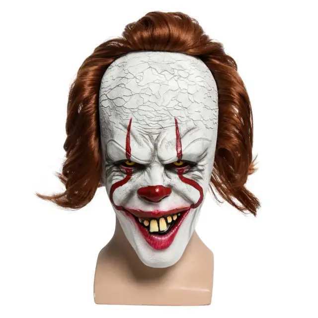 Pennywise Halloween Cosplay Latex Mask Stephen King's Costume Wig It ...