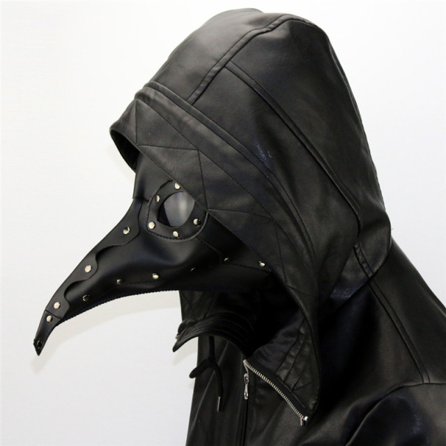 Black Death Plague Doctors Mask Faux Leather Bird Beak Costume ...