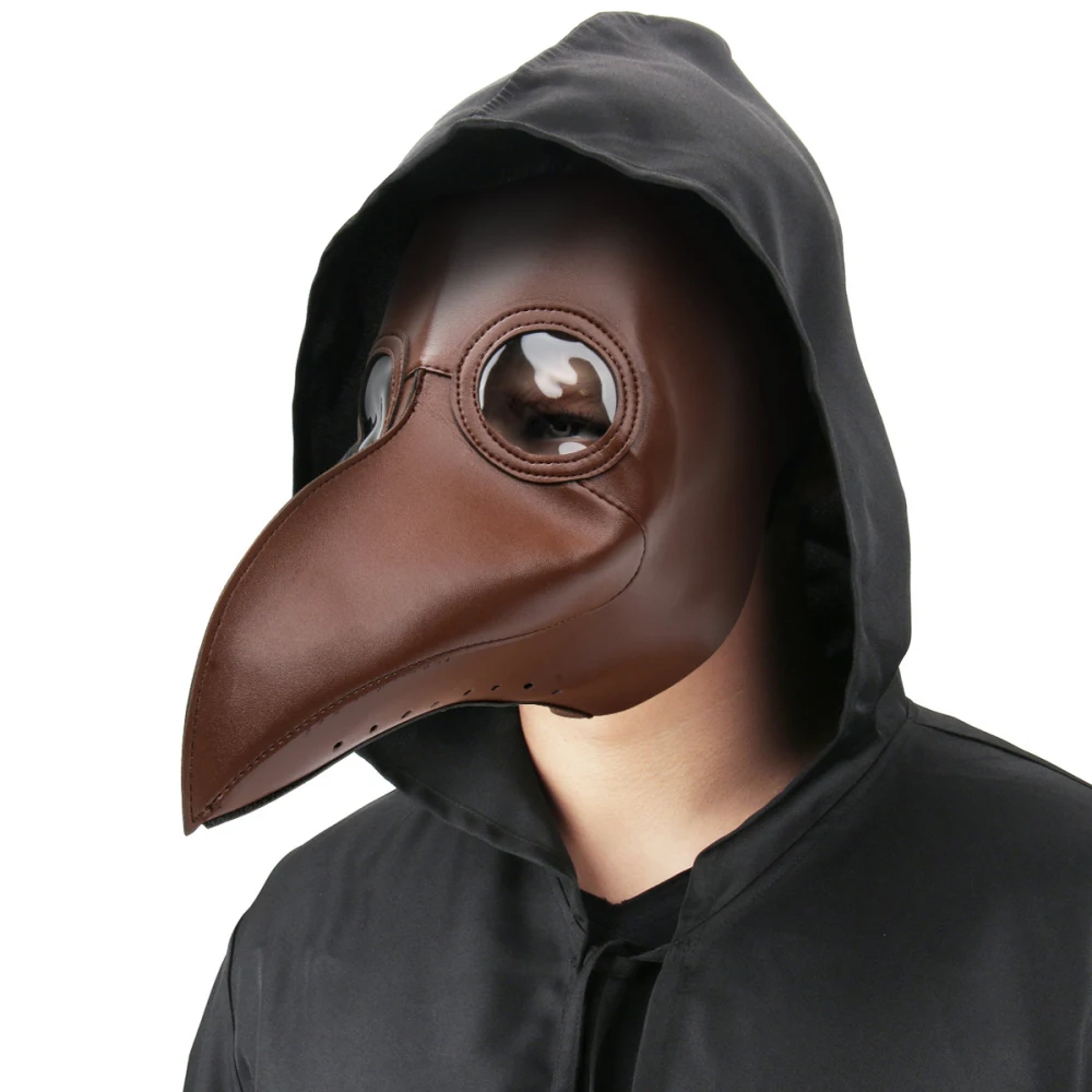 Steampunk Leather Birds Beak Mask Black Death Plague Doctor Schnabel ...