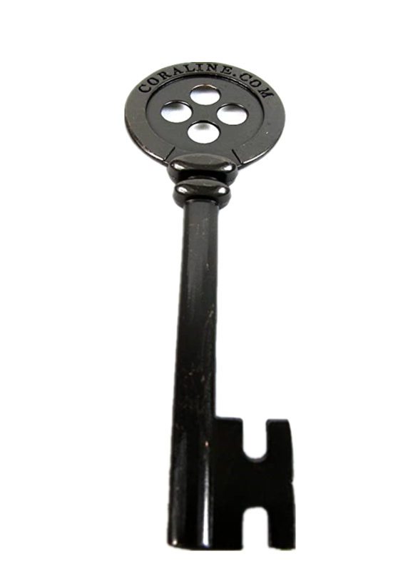 Takerlama Coraline & the Secret Door Black Button Key Skeleton Cosplay ...