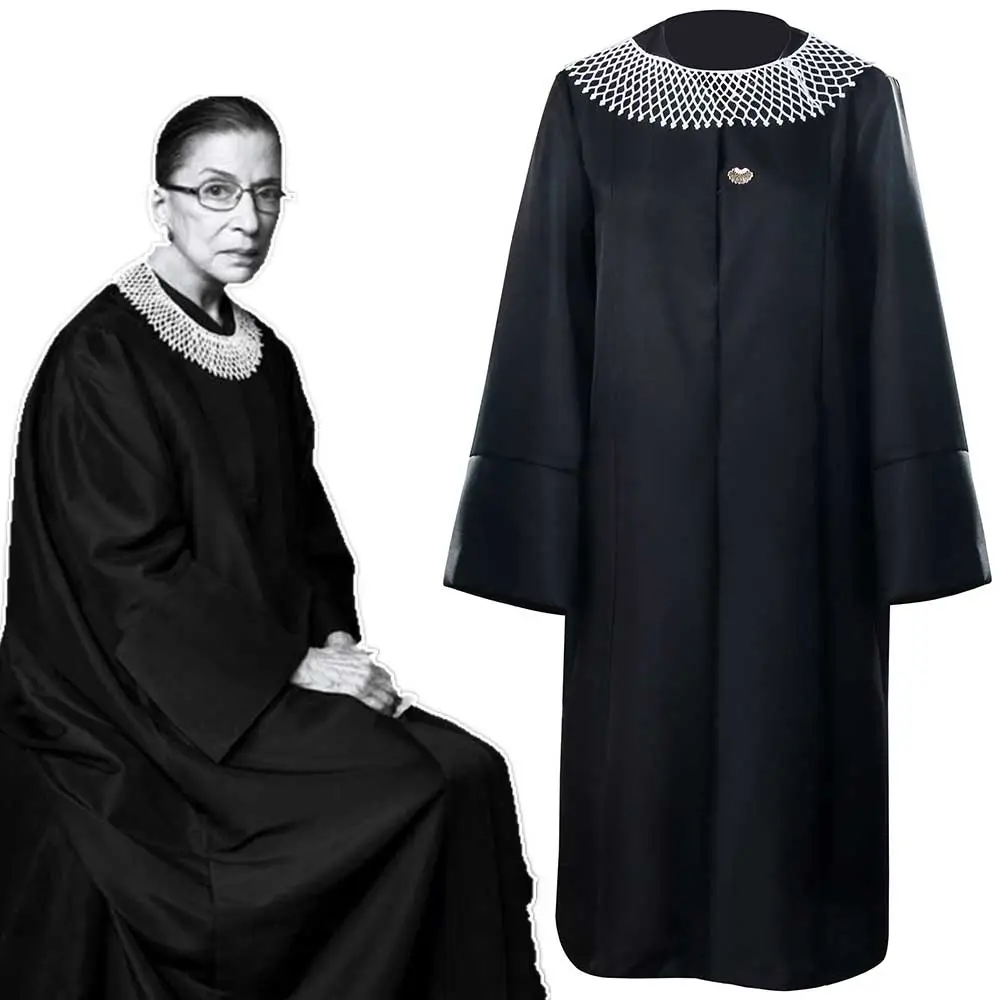 Ruth Bader Ginsburg Cosplay Costume RBG Judge Women's Halloween Dissent ...