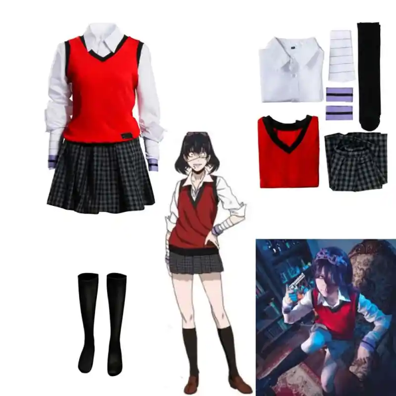 Kakegurui Compulsive Gambler Midari Ikishima Cosplay Costume-Takerlama
