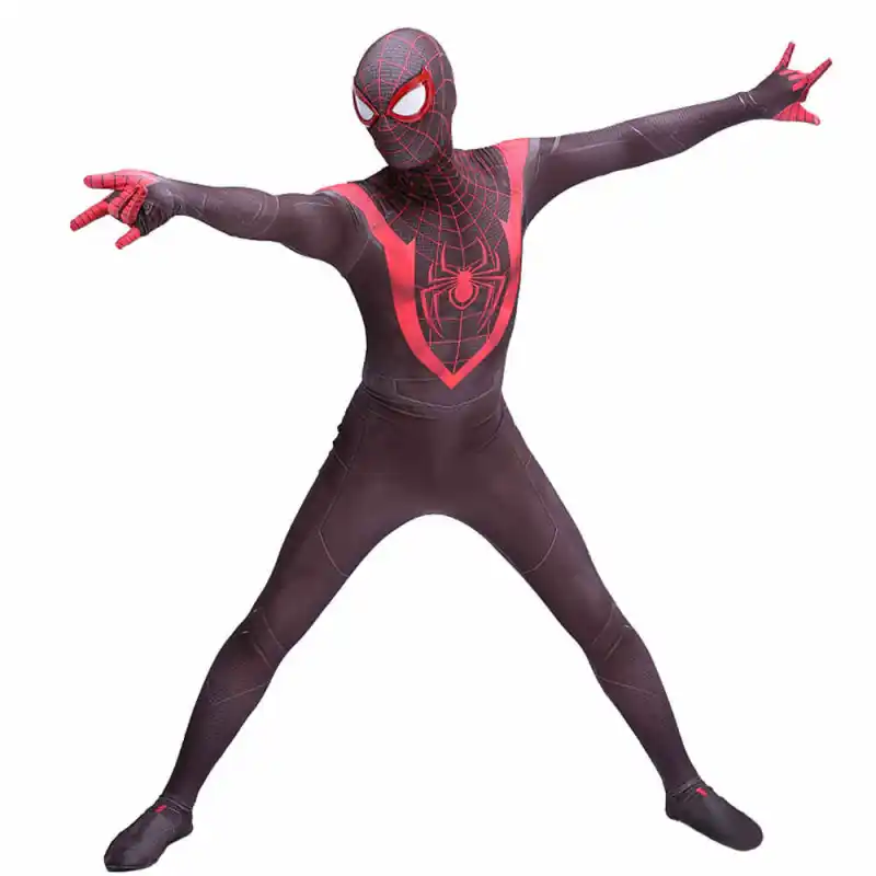 PS5 Marvel's Spider-Man Miles Morales Black Zentai Suit Mask