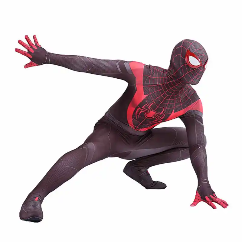 PS5 Marvel's Spider-Man Miles Morales Black Zentai Suit Mask