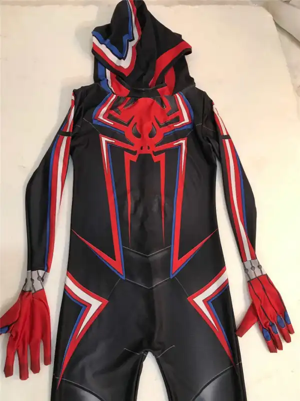 Spider-Man Miles Morales 2099 Hood Suit Mask Adult Kids