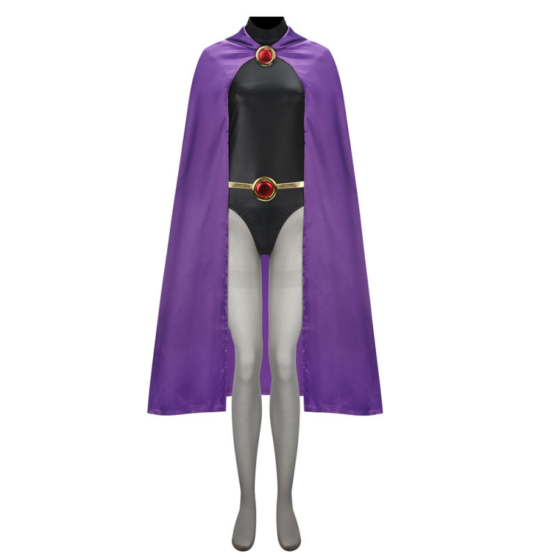 DC Teen Titans Raven Costume Women Halloween Superhero Cosplay Cloak In ...