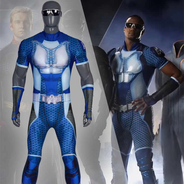 The A-Train Battle Suit TV Drama The Boys Cosplay Costume Blue Bodysuit ...