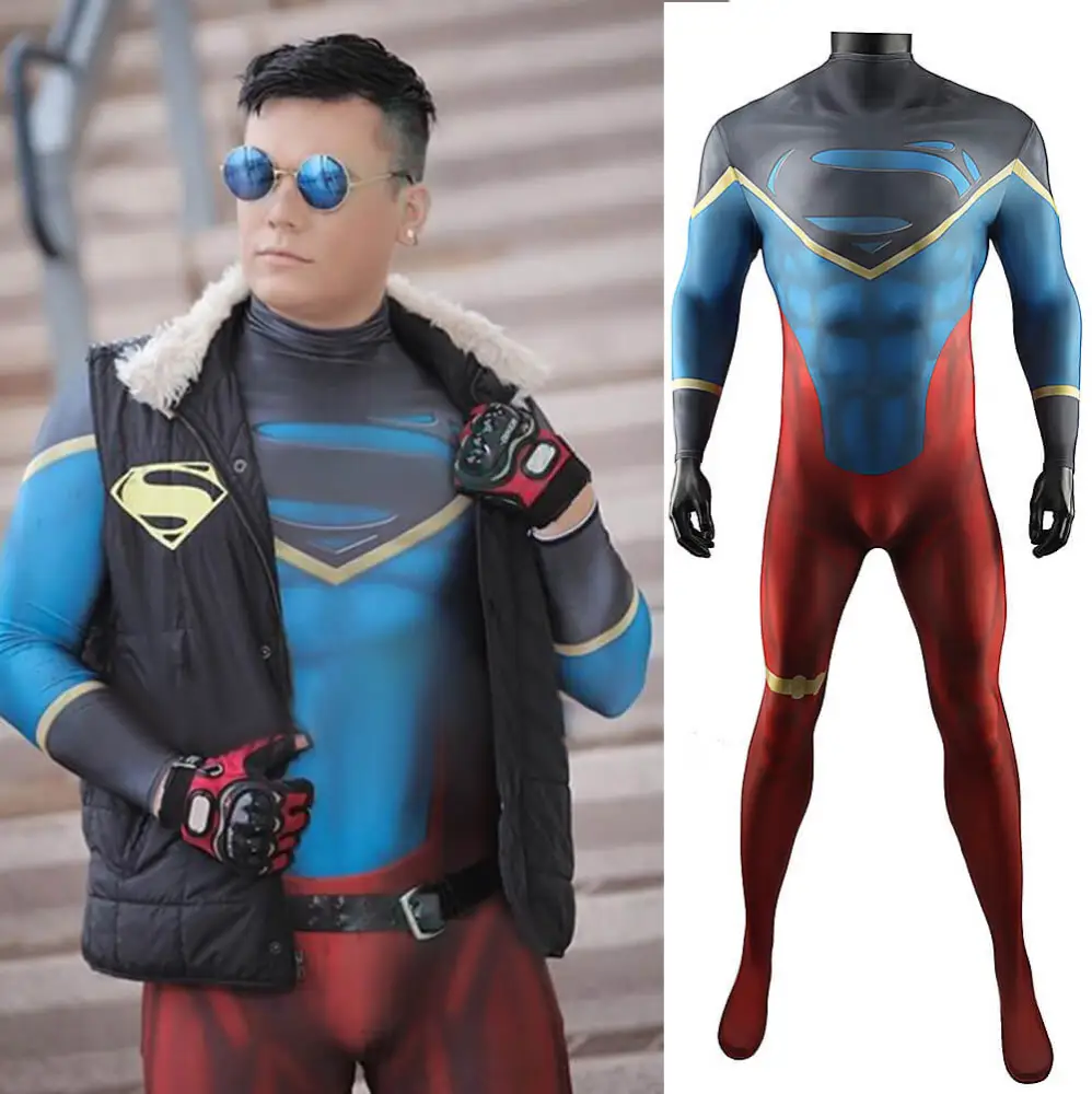 Superboy Kon-El Cosplay Costume DC New Superman Jumpsuit Takerlama