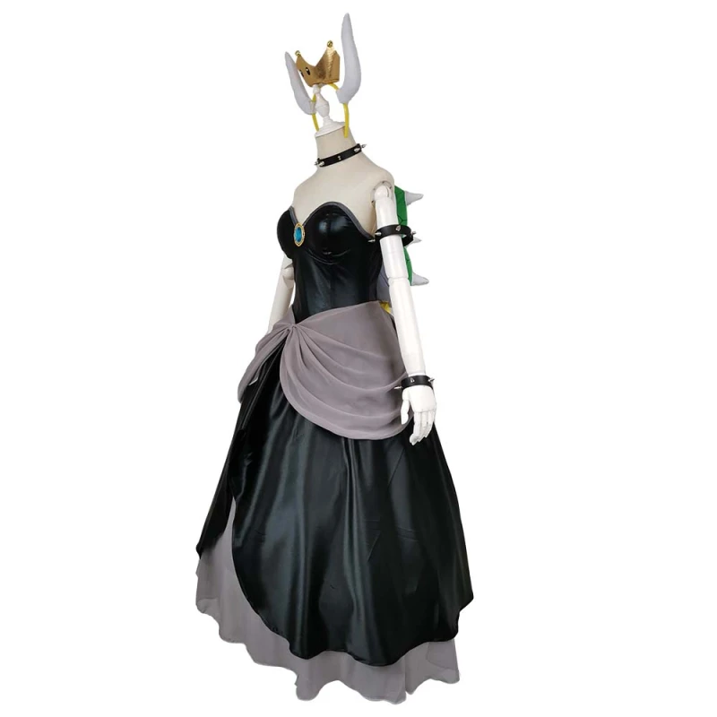 Deluxe Black Bowsette Dress Super Mario Koopa-hime Princess Bowser ...