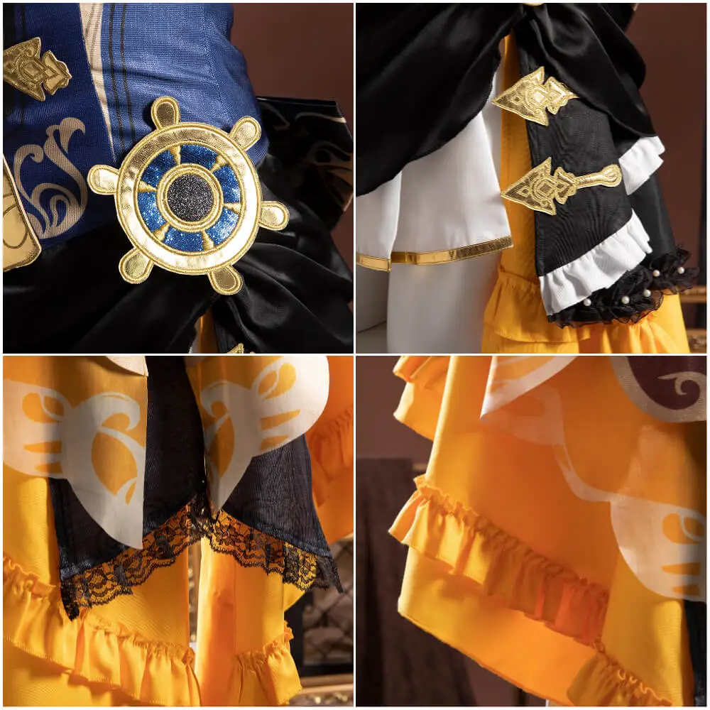 Genshin Impact Navia Cosplay Costume Deluxe Outfits Takerlama