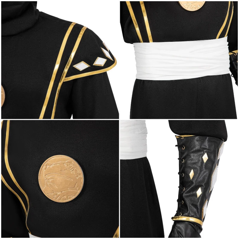 Takerlama Mighty Morphin Black Power Ranger Costume