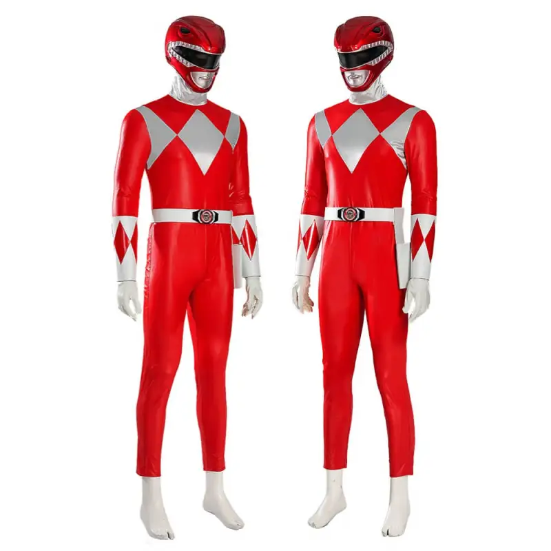 Takerlama Power Rangers Red Ranger Men's Muscle Costume Deluxe