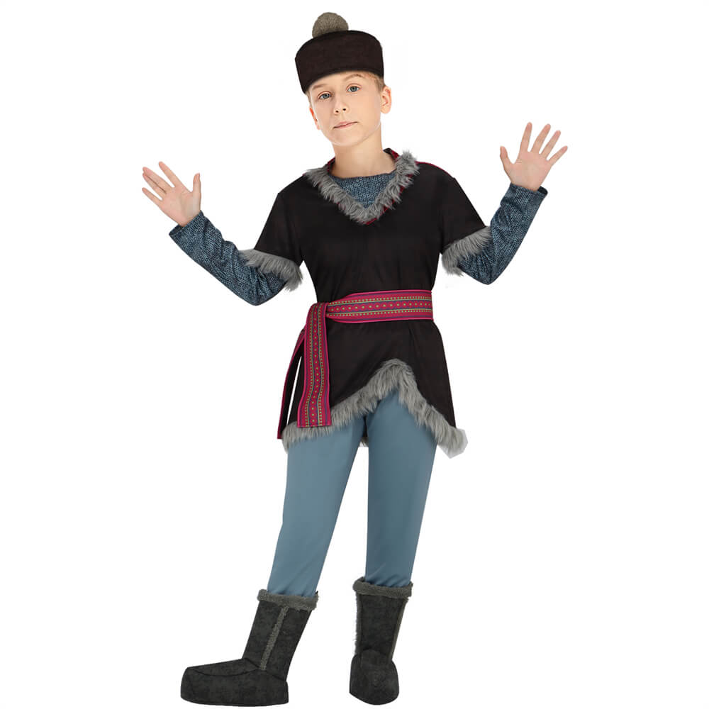 Frozen Kristoff Bjorgman Iceman Cosplay Costume Disney Movie Kids Suit ...