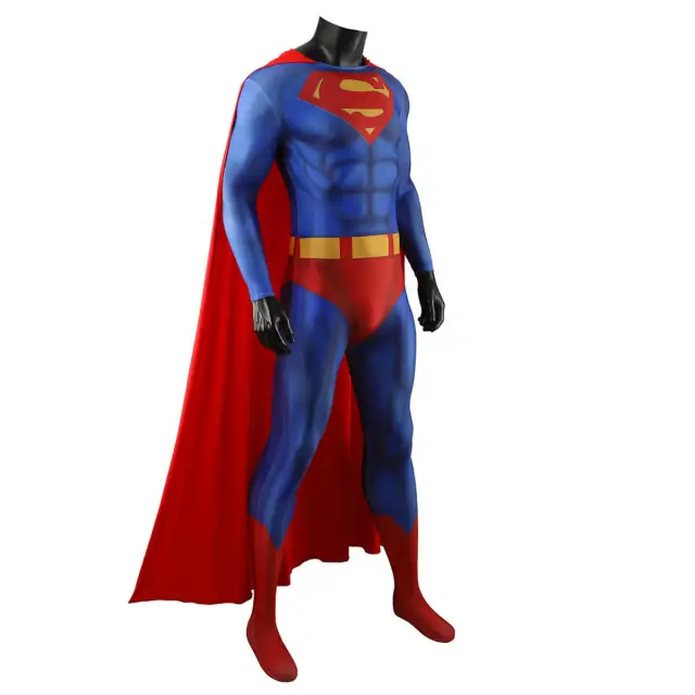 Superman 1978 Cosplay Costume Superhero Clark Kent Jumpsuit Cloak Takerlama