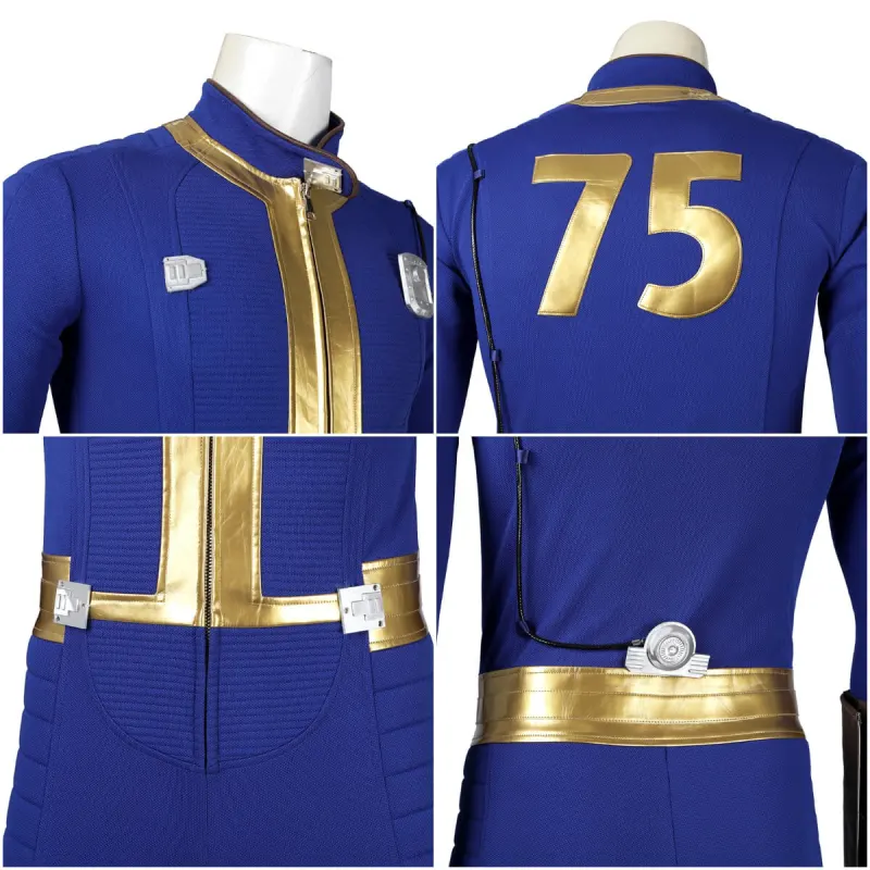 Fallout 4 Vault 75 Suit Halloween Cosplay Costume For Men Takerlama