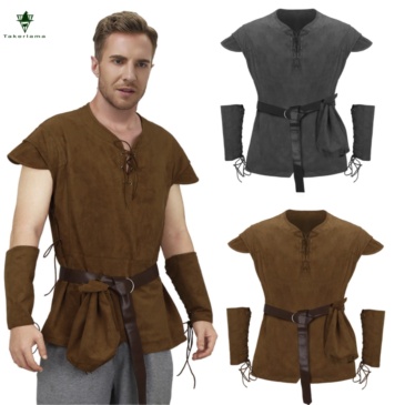 Renaissance Medieval Pirate Cosplay Costume Men's Viking Halloween ...