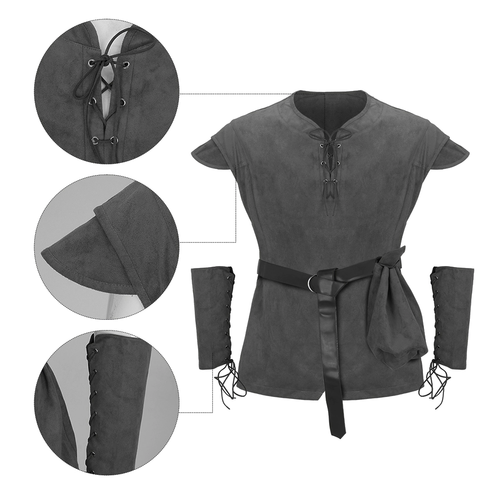 Renaissance Medieval Pirate Cosplay Costume Men's Viking Halloween ...