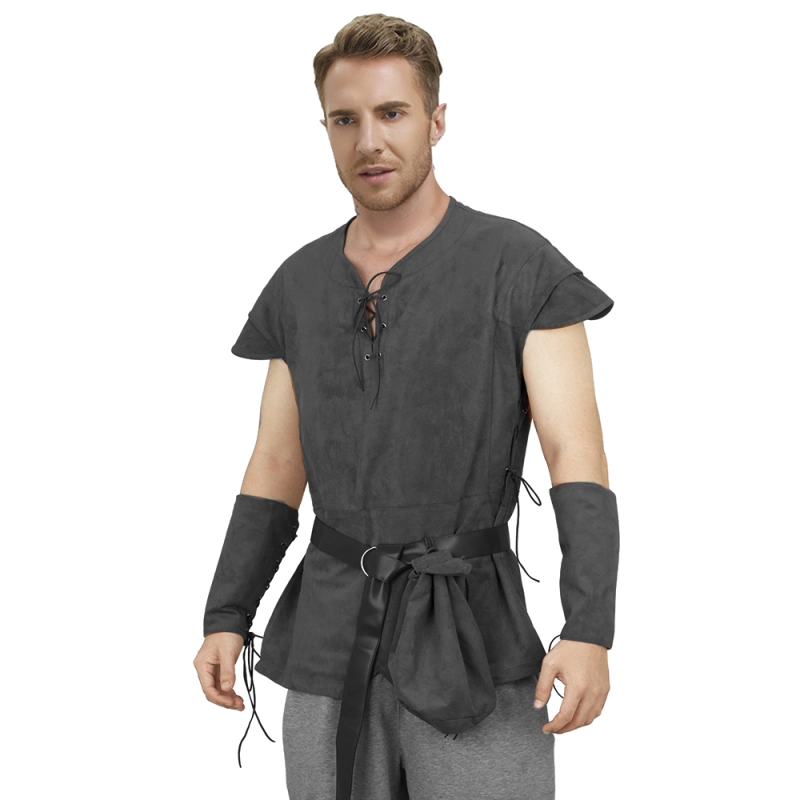 Renaissance Medieval Pirate Cosplay Costume Men's Viking Halloween ...