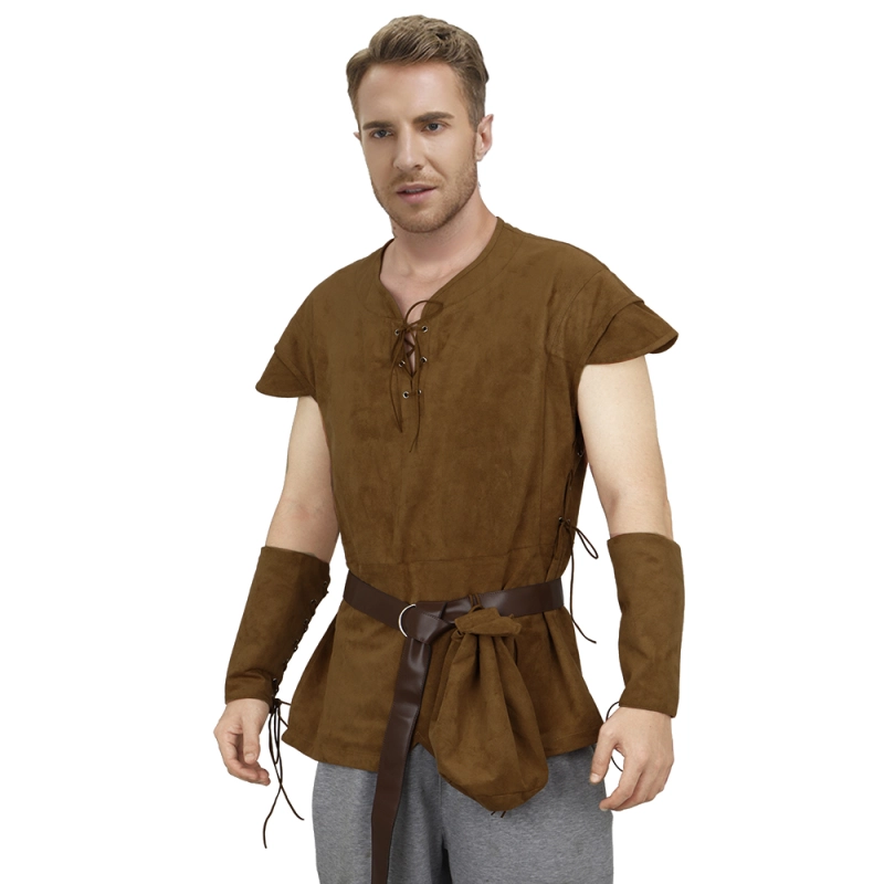 Renaissance Medieval Pirate Cosplay Costume Men's Viking Halloween ...