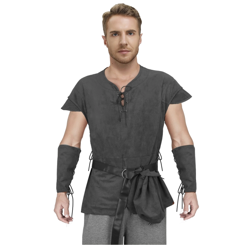 Renaissance Medieval Pirate Cosplay Costume Men's Viking Halloween ...