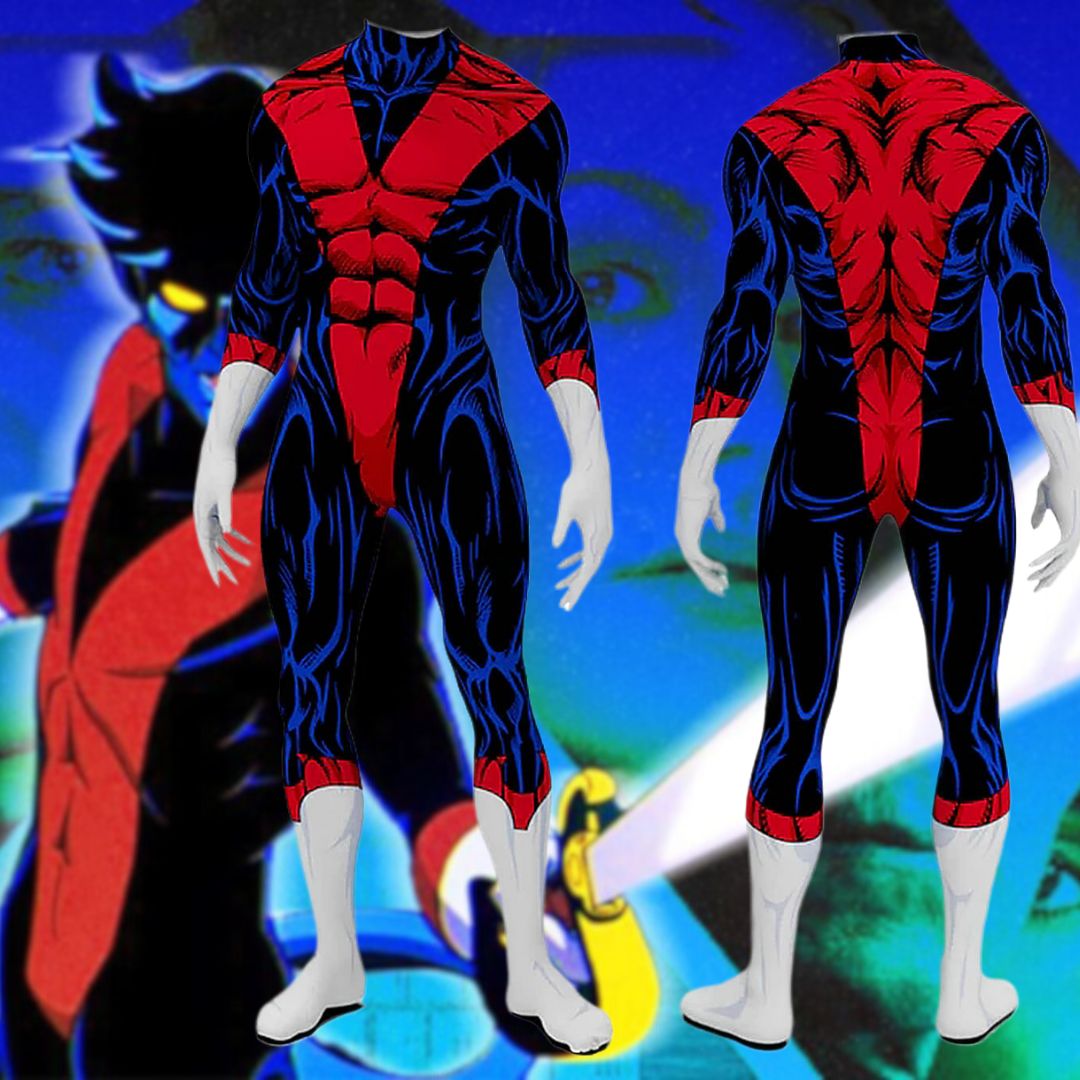 X-Men 97 Nightcrawler Cosplay Costume Marvel Comic Superhero Jumpsuit ...