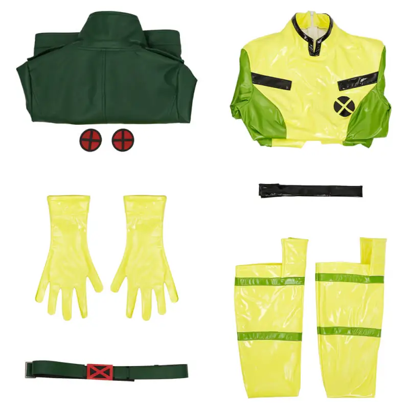 X-Men 97 Rogue Cosplay Costume Marvel Legend PU Leather Coat Jumpsuit ...