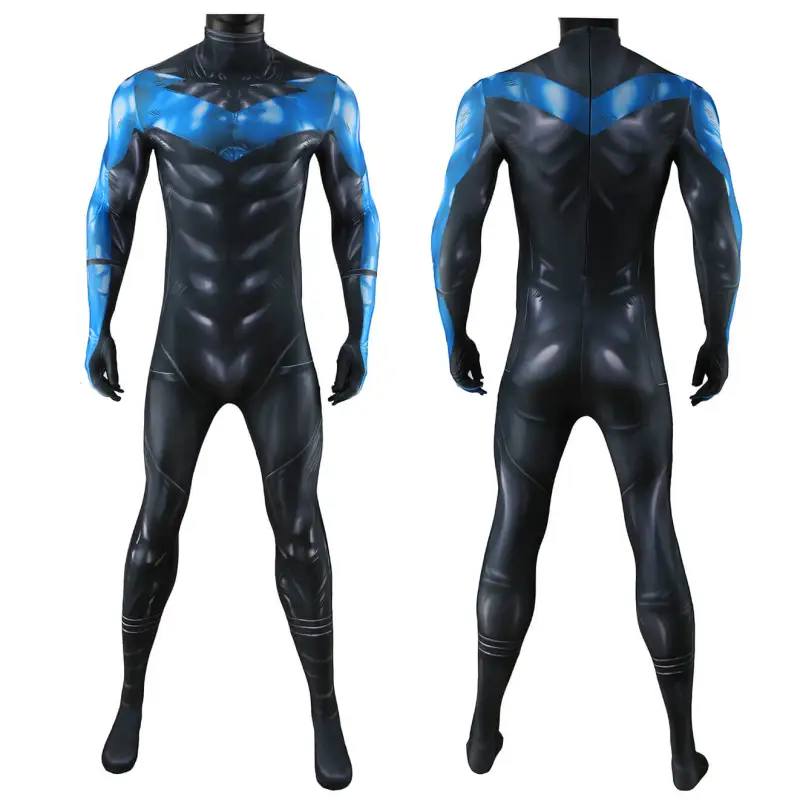 Nightwing Cosplay Costume Batman Hush Superhero Halloween Jumpsuit Blue ...