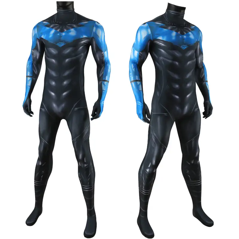 Nightwing Cosplay Costume Batman Hush Superhero Halloween Jumpsuit Blue ...