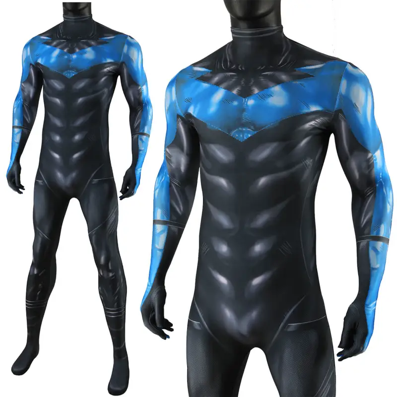 Nightwing Cosplay Costume Batman Hush Superhero Halloween Jumpsuit Blue ...