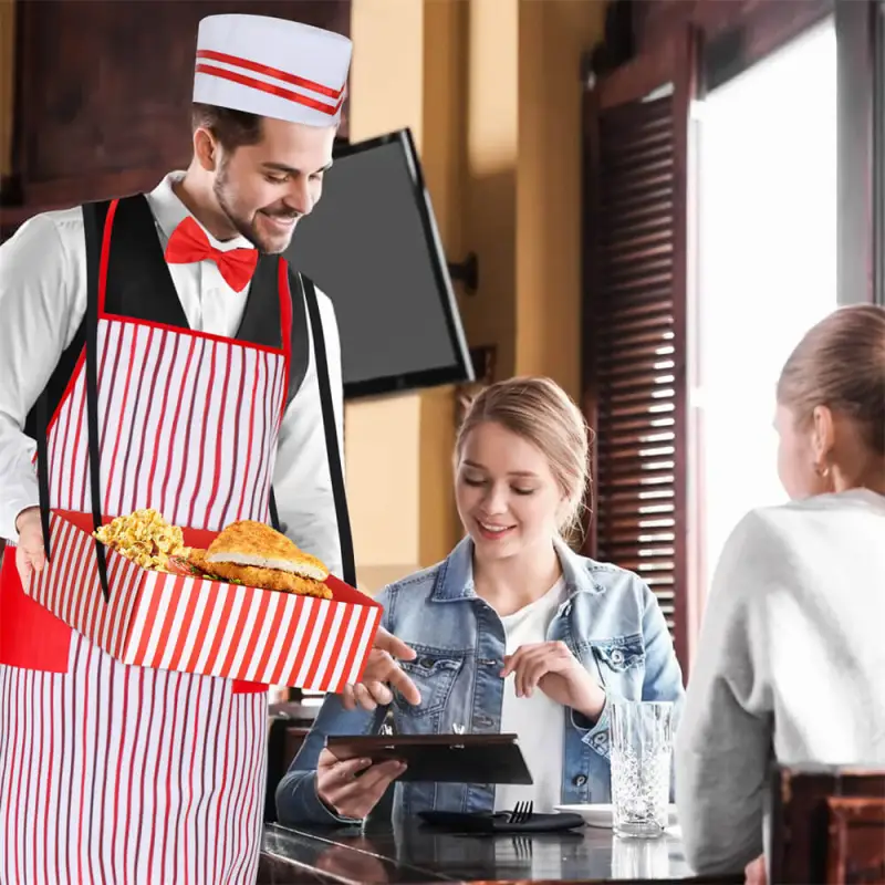 50s Waiter Cosplay Costume 4 Pcs Kits Carnivals Circus Theme Party Hot ...