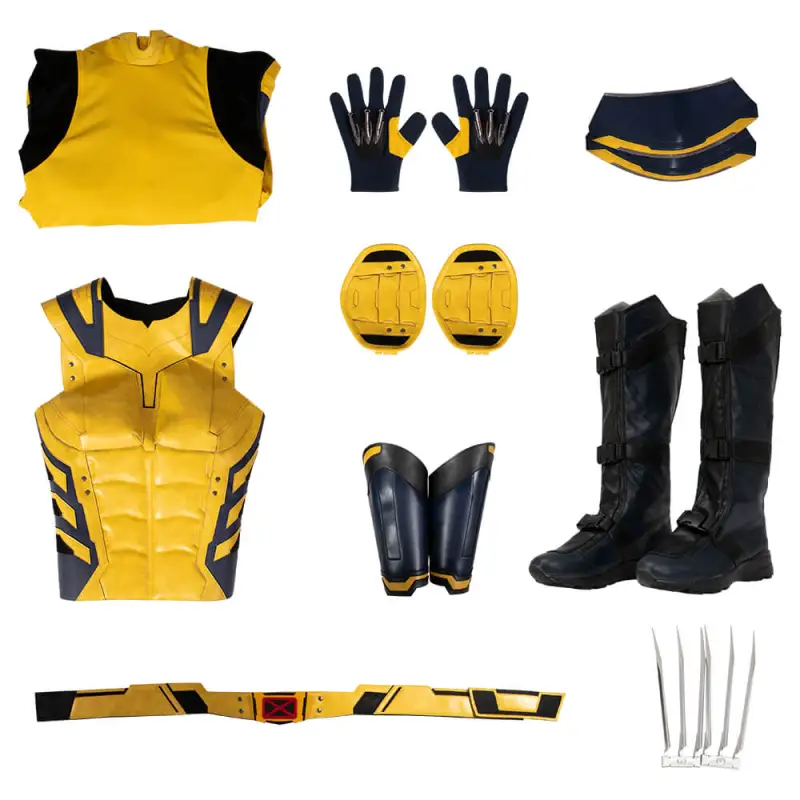 Deadpool 3 Wolverine Men's Costume Premium Marvel Hugh Jackman's Yellow ...