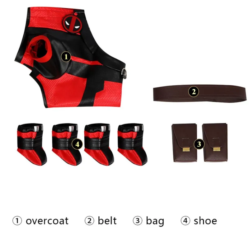Deadpool & Wolverine Dogpool Cosplay Costume Pet Puppy Cat Suit ...