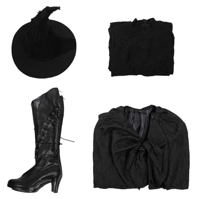 Wicked 2024 Elphaba Cosplay Costume With Boots Black Witch Fancy Dress ...