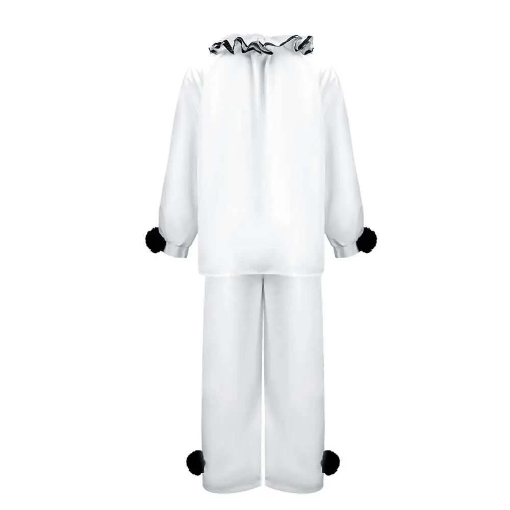 Pierrot Mime Clown Cosplay Costume Halloween Stage Outfits Theme Party ...