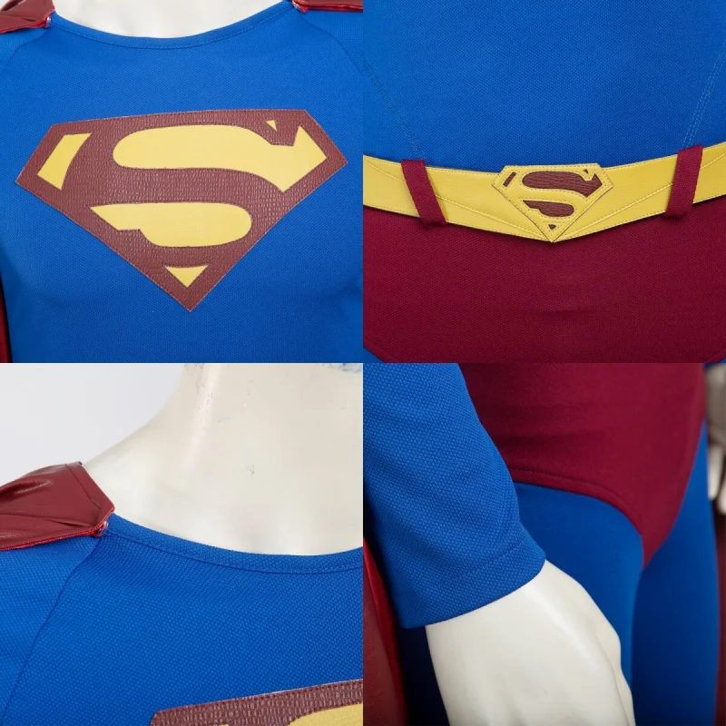 Superman Returns Clark Kent Cosplay Costume Cape Jumpsuit Takerlama