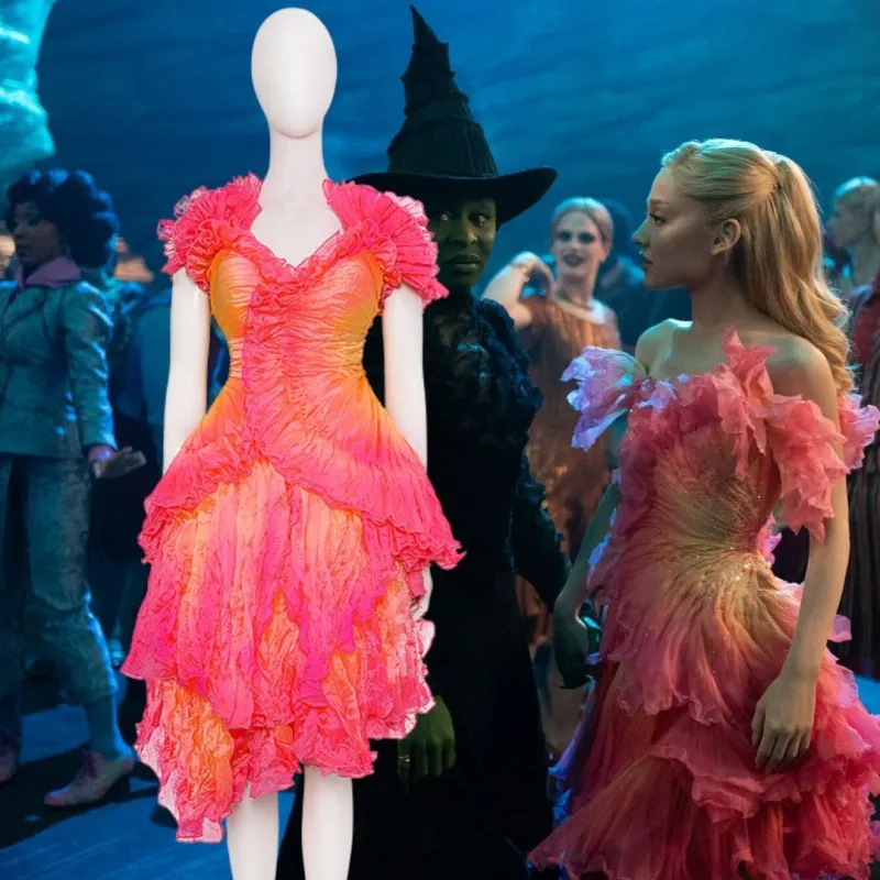 Takerlama Wicked Glinda Ozdust Cosplay Costume Women's Pink Fancy Dress ...