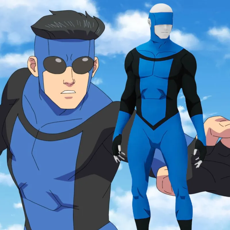 Invincible Season 3 Mark Grayson Cosplay Costume Superhero Blue ...