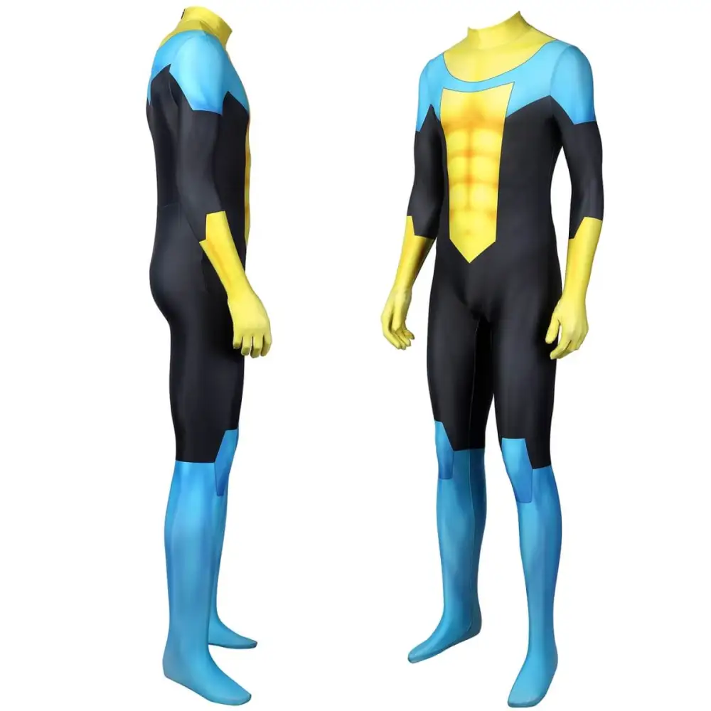 Invincible Mark Grayson Cosplay Costume Superhero Yellow Jumpsuit Mask ...