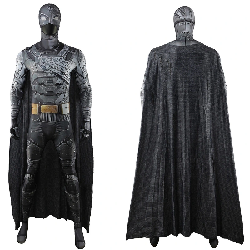 Battle Damaged Armored Batman Cosplay Costume Superhero Jumpsuit Mask ...