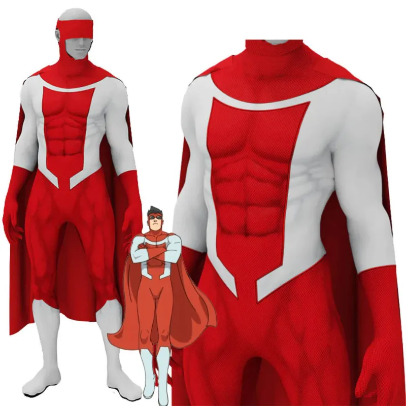 Invincible Omni Mark Cosplay Costume Superhero 3D Print Junpsuit Mask ...