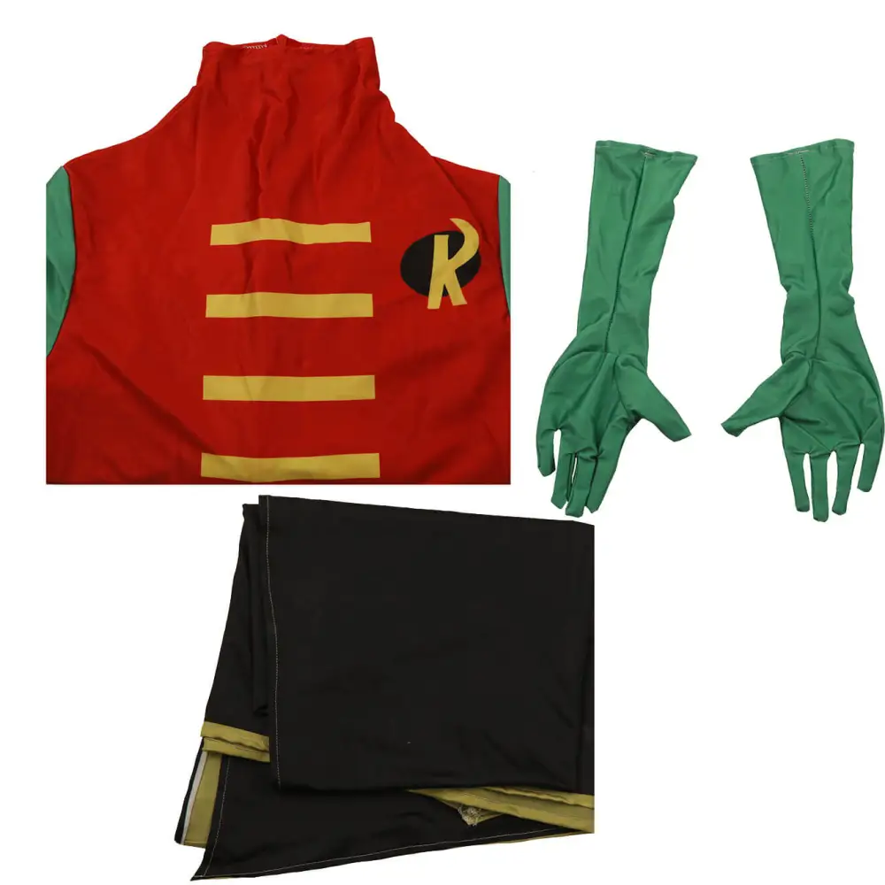 Teen Titans Robin Cosplay Costume Superhero Tim Drake Jumpsuit Cape ...