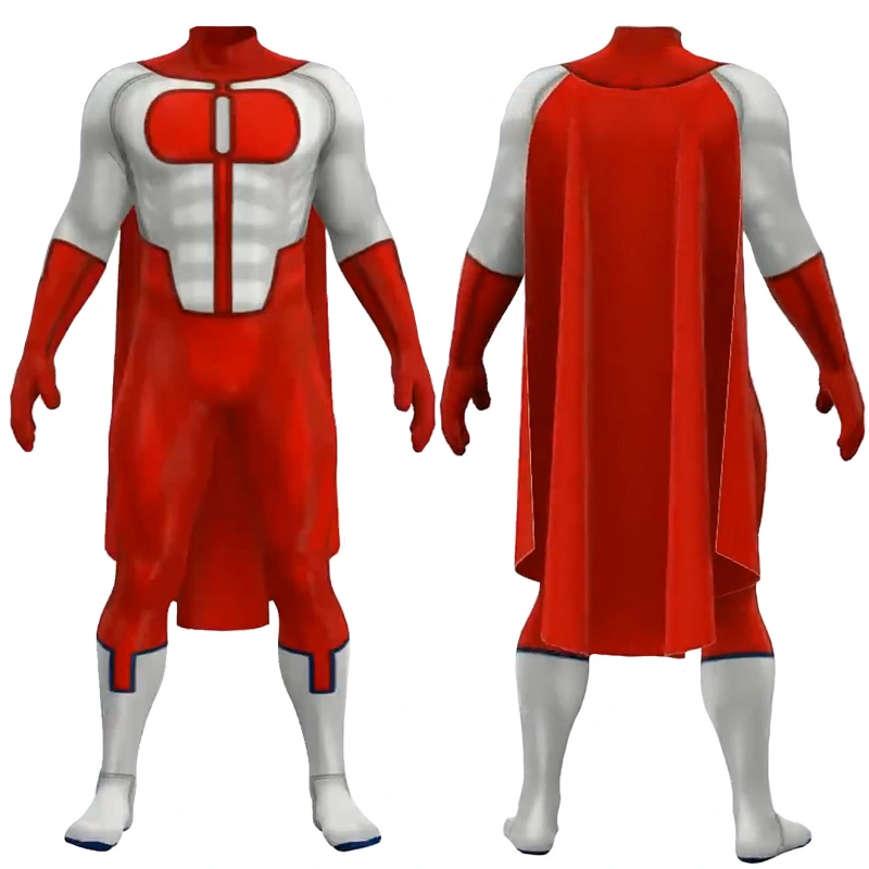 Invincible Superhero Omni-Man Cosplay Costume Nolan Grayson Red Suit ...
