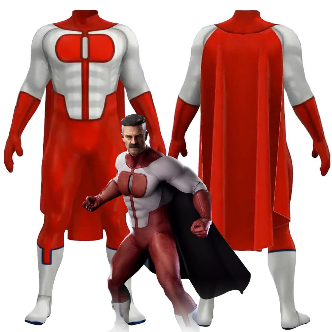 Invincible Superhero Omni-Man Cosplay Costume Nolan Grayson Red Suit ...