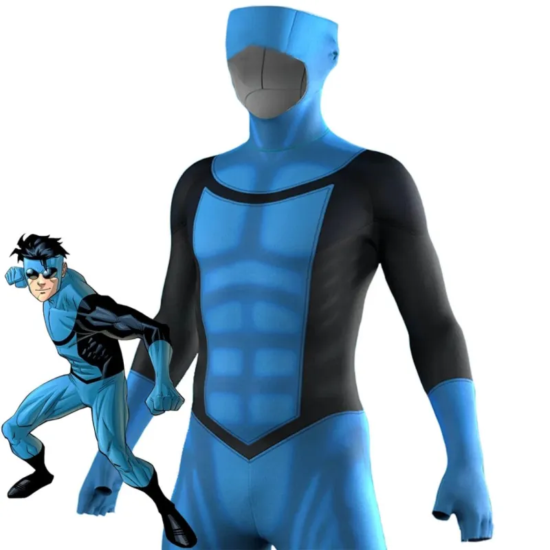 Invincible Mark Grayson Blue Suit Halloween Superhero Cosplay Costume ...
