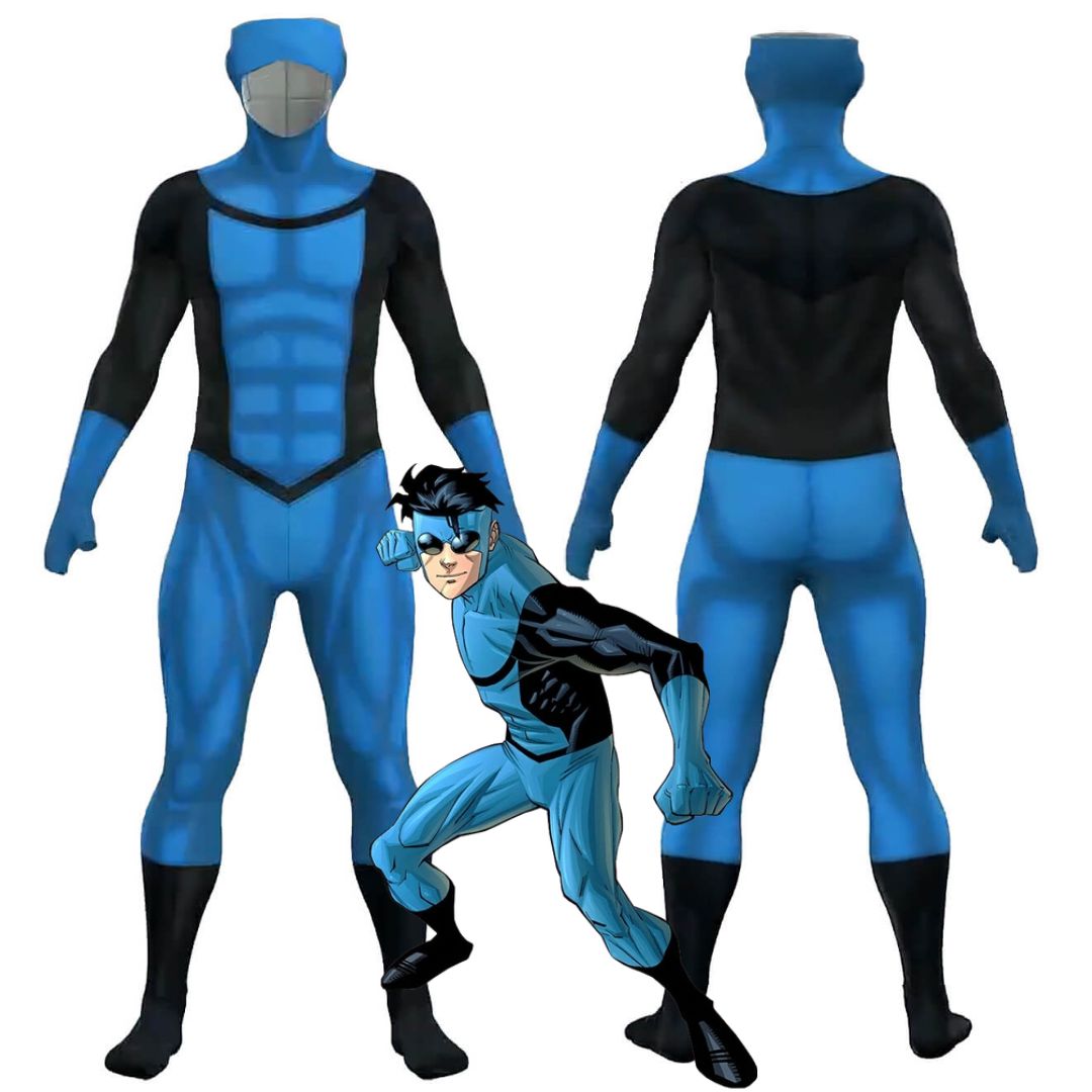 Invincible Mark Grayson Blue Suit Halloween Superhero Cosplay Costume ...