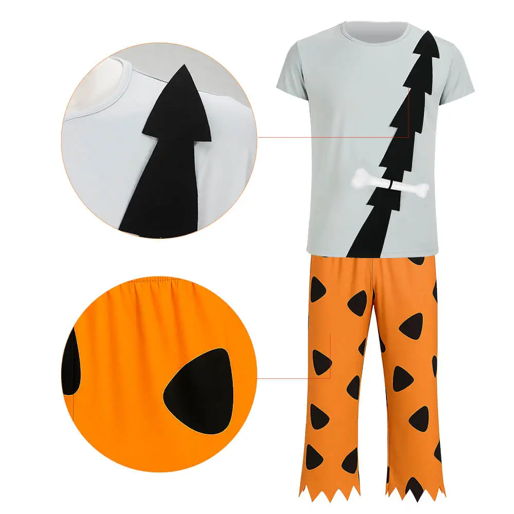 The Flintstones 4 Little Bam Cosplay Costume Men's Halloween Flint ...