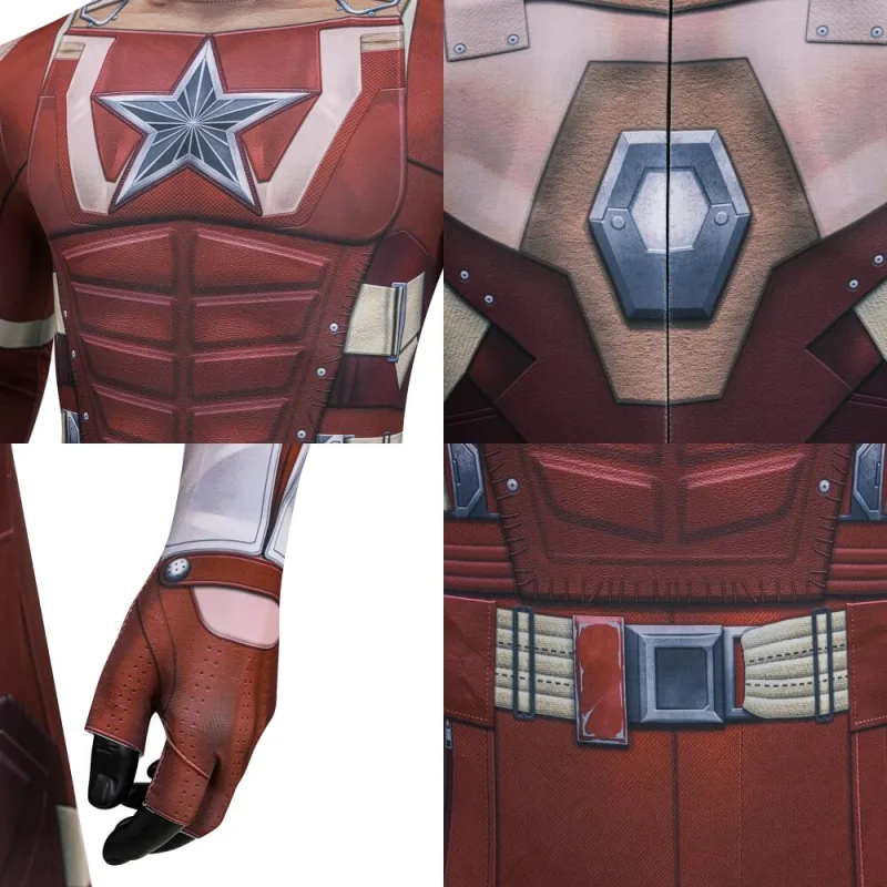 Thunderbolts Red Guardian Halloween Cosplay Costume Printed Jumpsuit ...