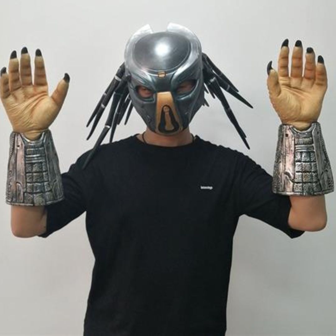 New Alien vs. Predator Halloween Mask Gloves Cosplay Props Accessories ...