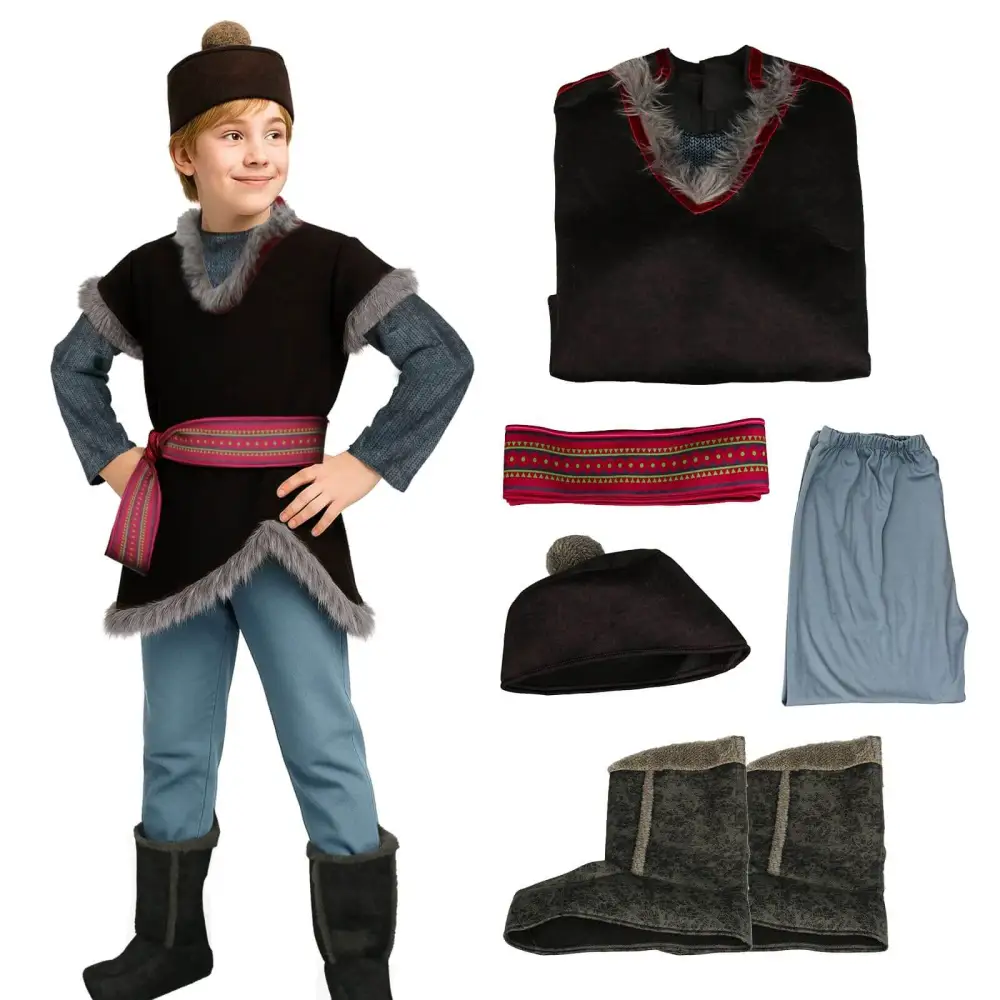 Frozen Kristoff Bjorgman Iceman Cosplay Costume Disney Movie Kids Suit ...